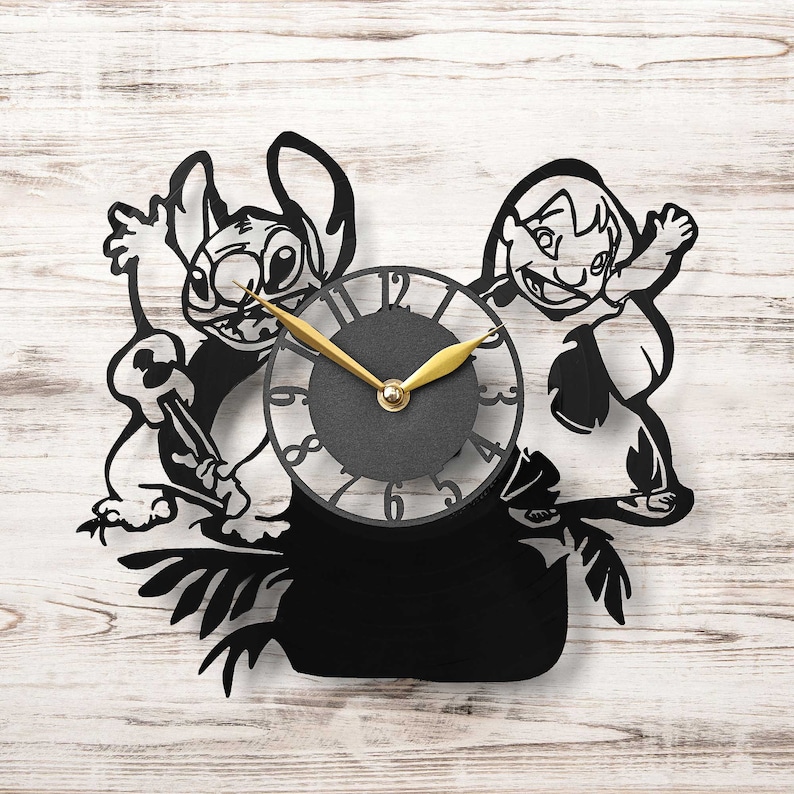 Lilo Stitch Clock Lilo Stitch Decor - Etsy