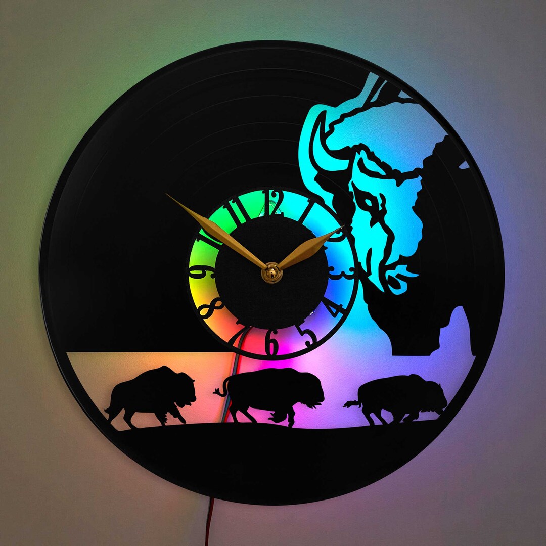 Ranch Clock Buffalo Wall Clock Buffalo Decor - Etsy