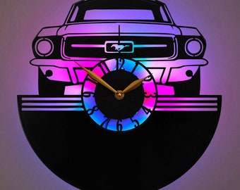 1967 Ford Mustang Hubcap Wall Clock Muscle Car Hub Cap Man Cave Decor ...