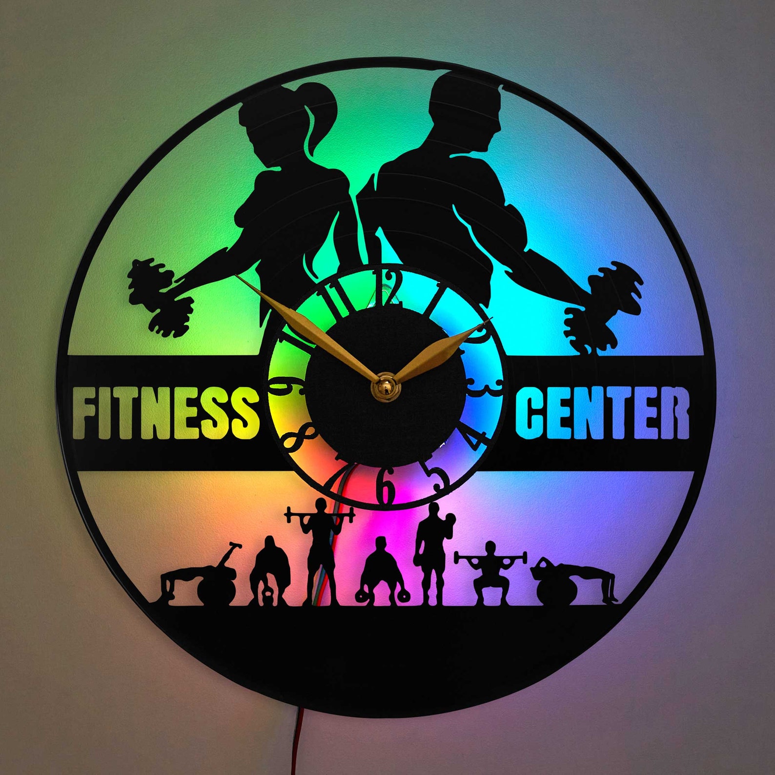 Gym Clock Fitness Decor Gym Wall Clock Fitness Clock Fitness Center - Etsy