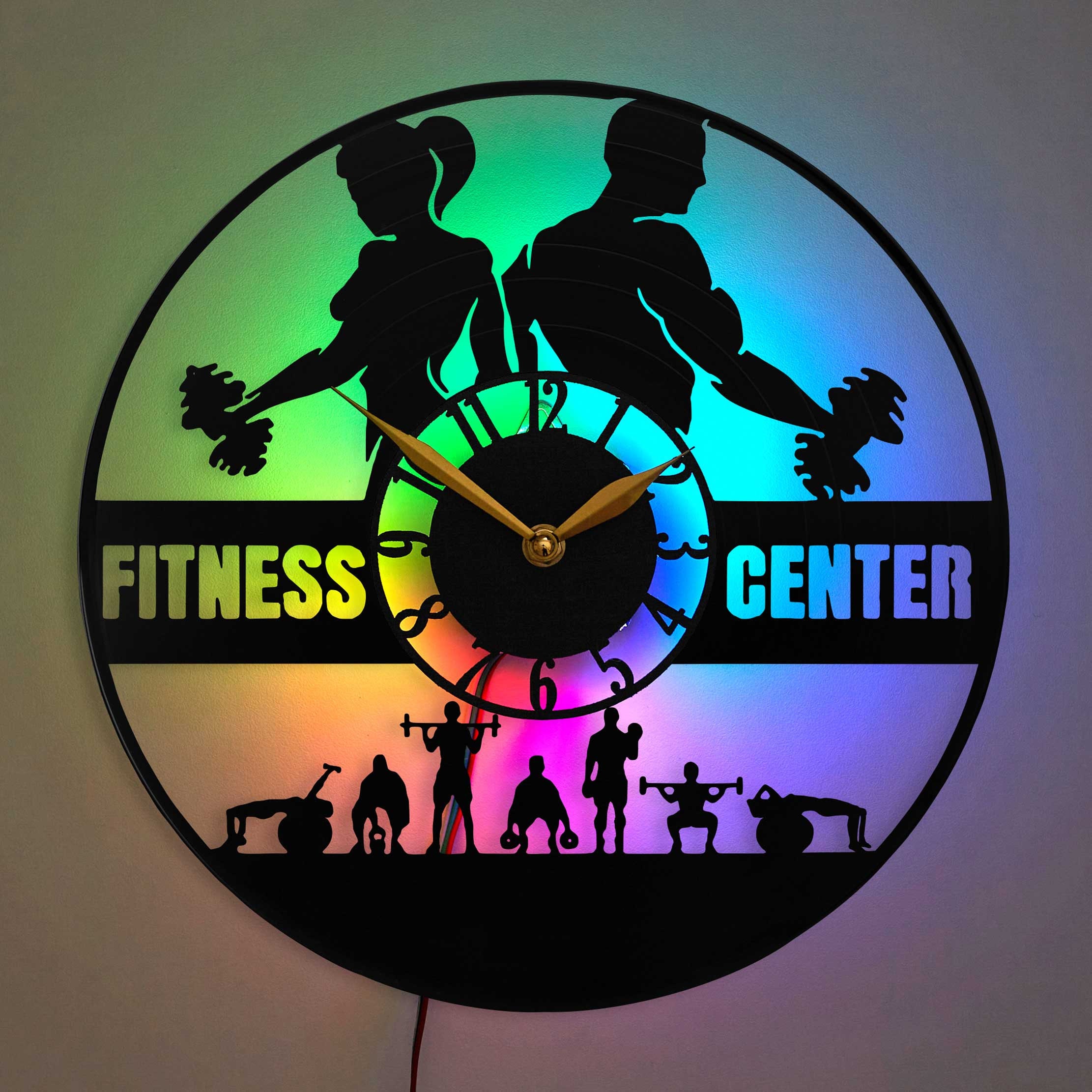 Gym Clock Fitness Decor Gym Wall Clock Fitness Clock Fitness Center - Etsy