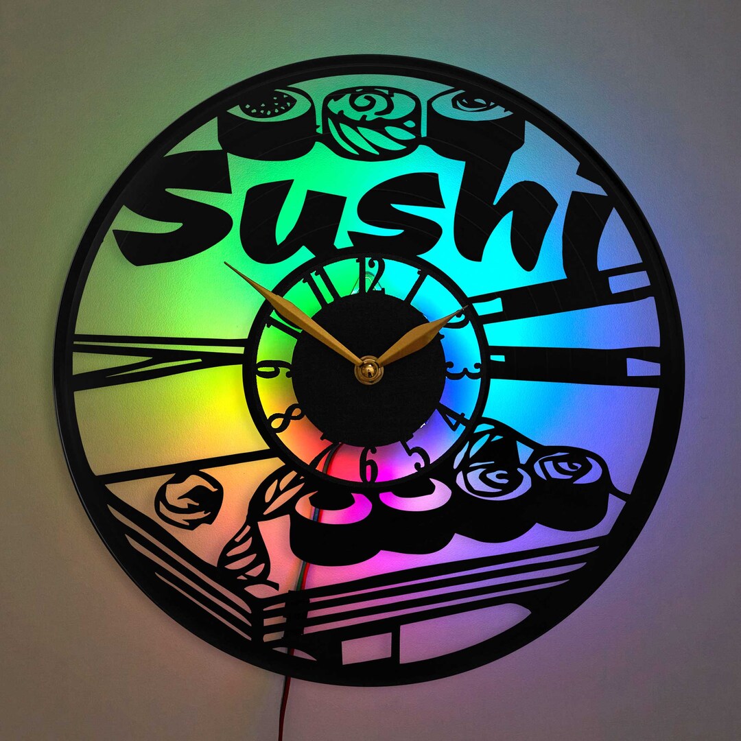 Sushi Wall Clock Sushi Decor - Etsy