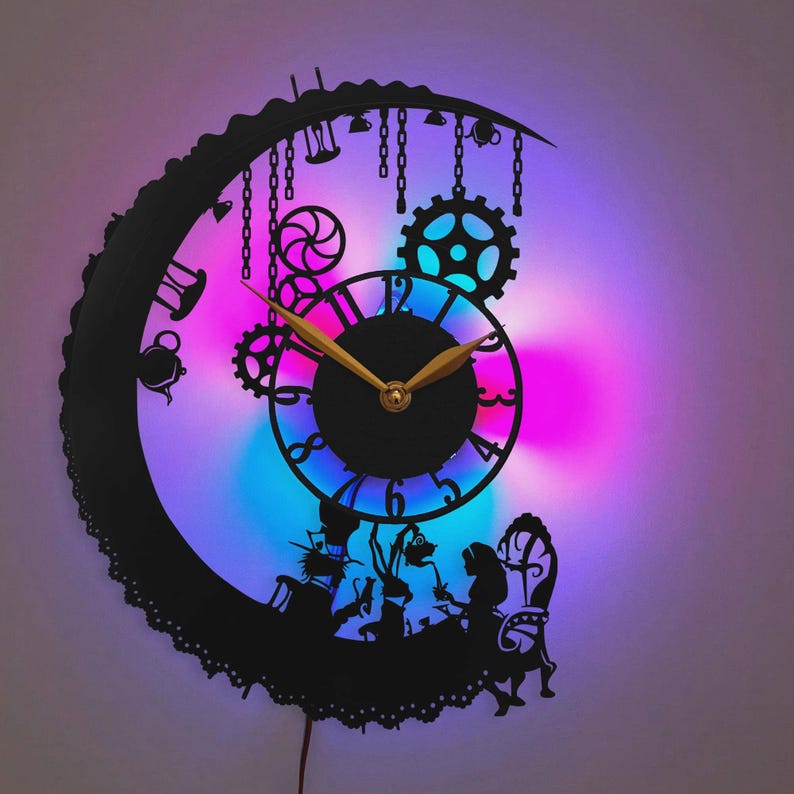 Alice in Wonderland Wall Clock, Alice in Wonderland Gift - Etsy Australia
