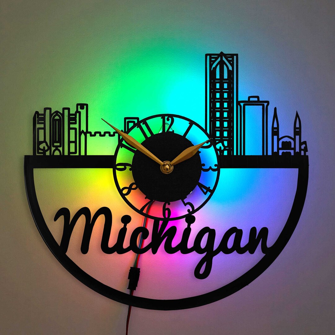 Michigan Wall Clock Decor - Etsy