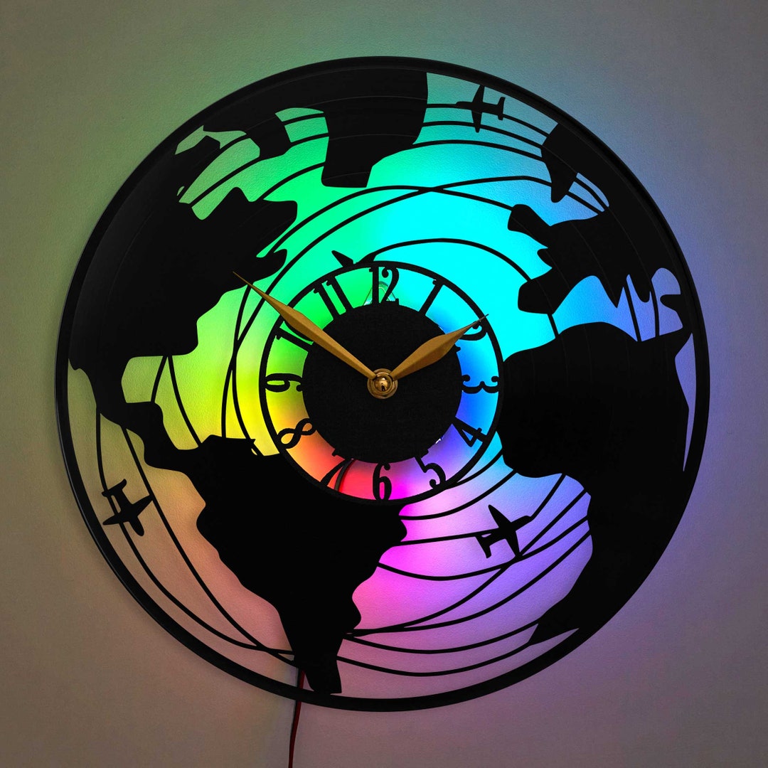 Travel Clock World Clock World Map Wall Clock World Map Clock World Map ...
