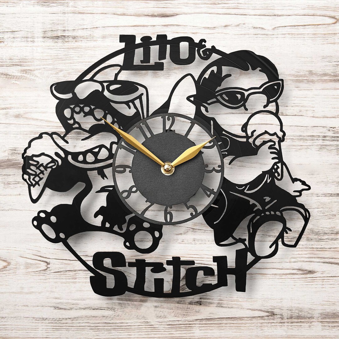Lilo Stitch Wall Clock Lilo Stitch Gift - Etsy