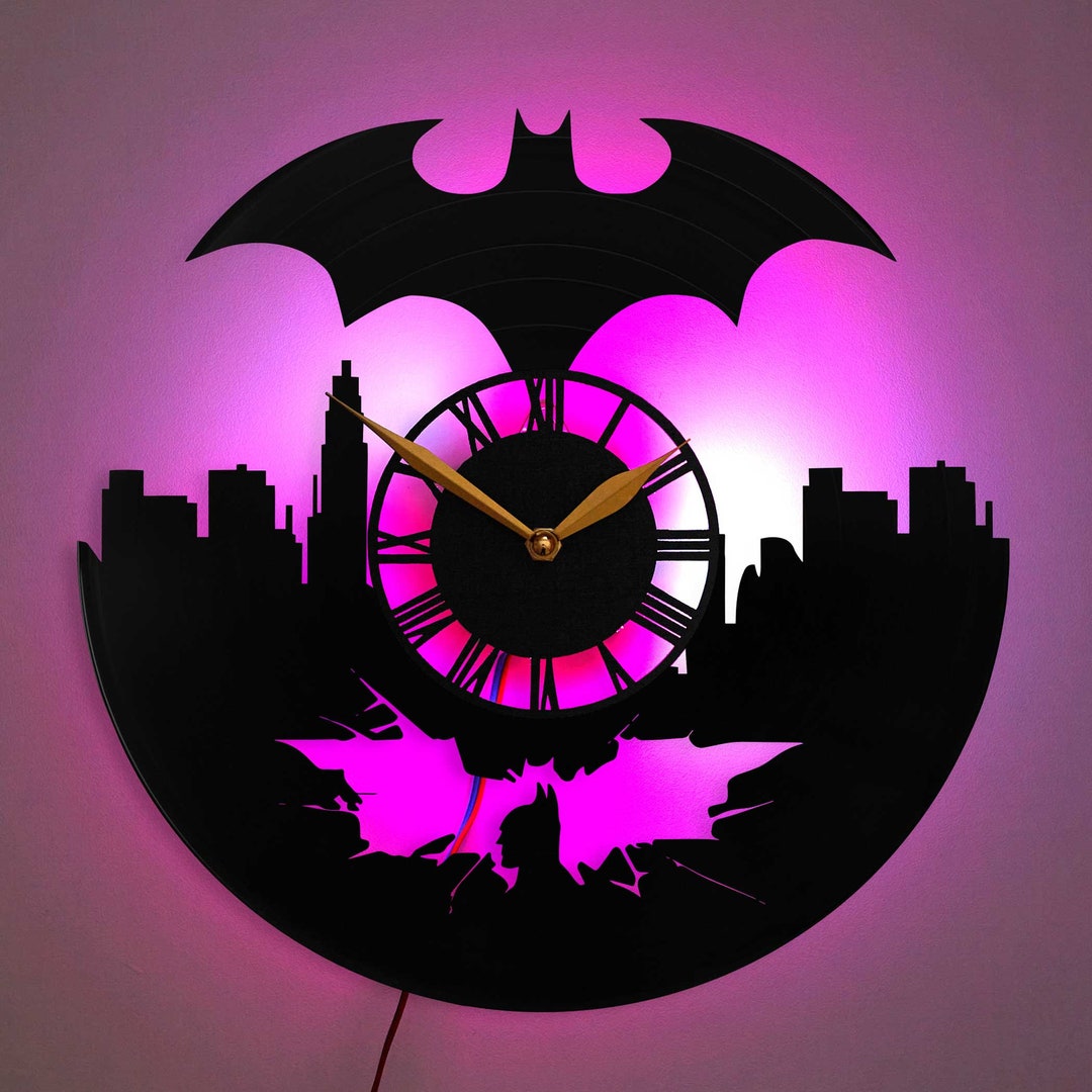 Bat Clock, Gift for Man, Joker Clock, LED Lamp, Bat Man Gift Idea - Etsy