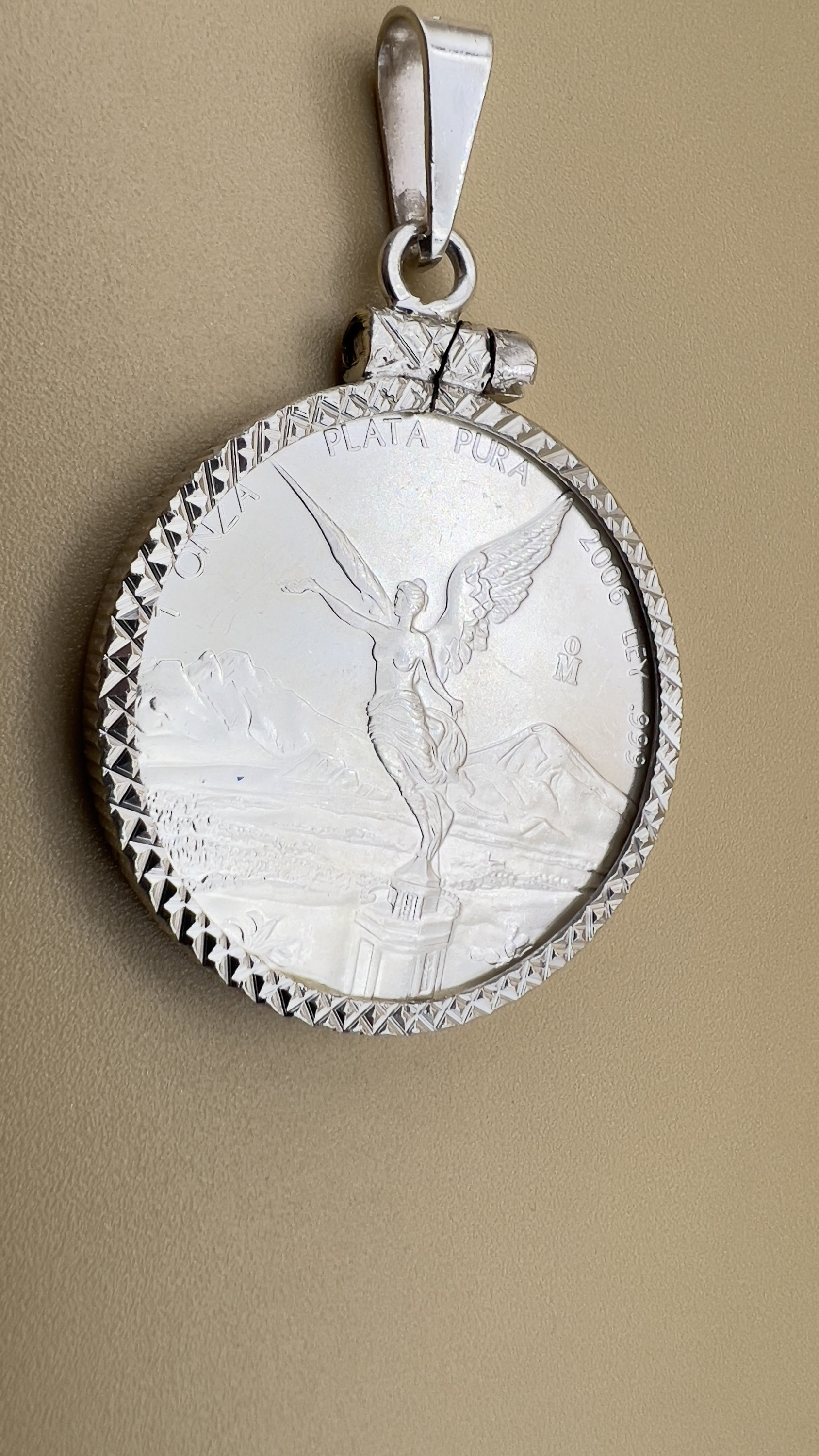 Centenario Pendant Men's Necklace Mexican Coin 925 Sterling Silver 925k ...