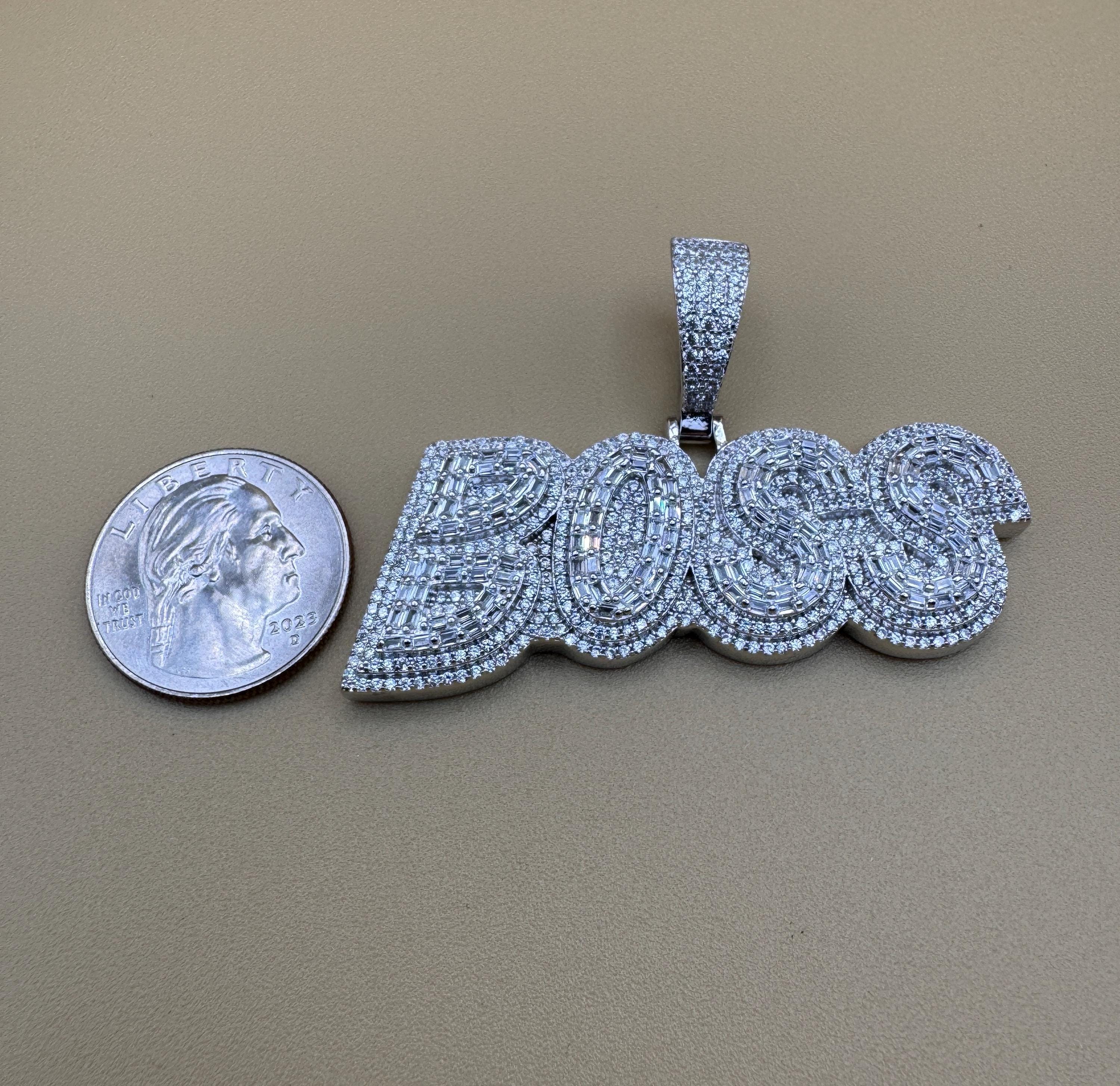 Sterling Silver 'BOSS' Pendant - Italian Crafted Statement Jewelry - Etsy