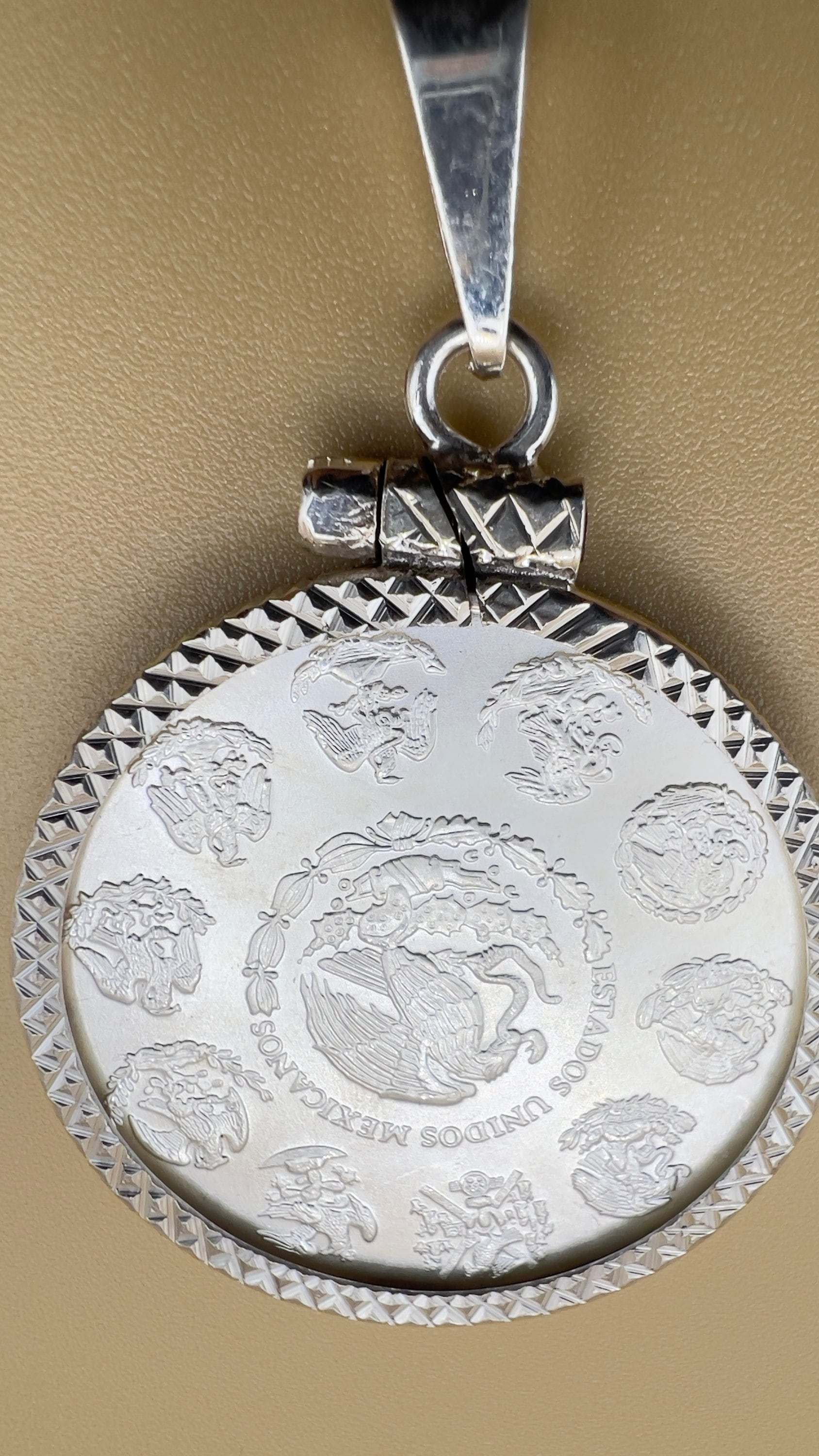 Centenario Pendant Men's Necklace Mexican Coin 925 Sterling Silver 925k ...