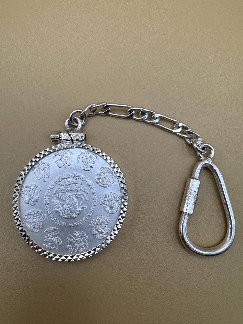 Centenario Coin Keychain: 925 Sterling Silver Pendant - Etsy