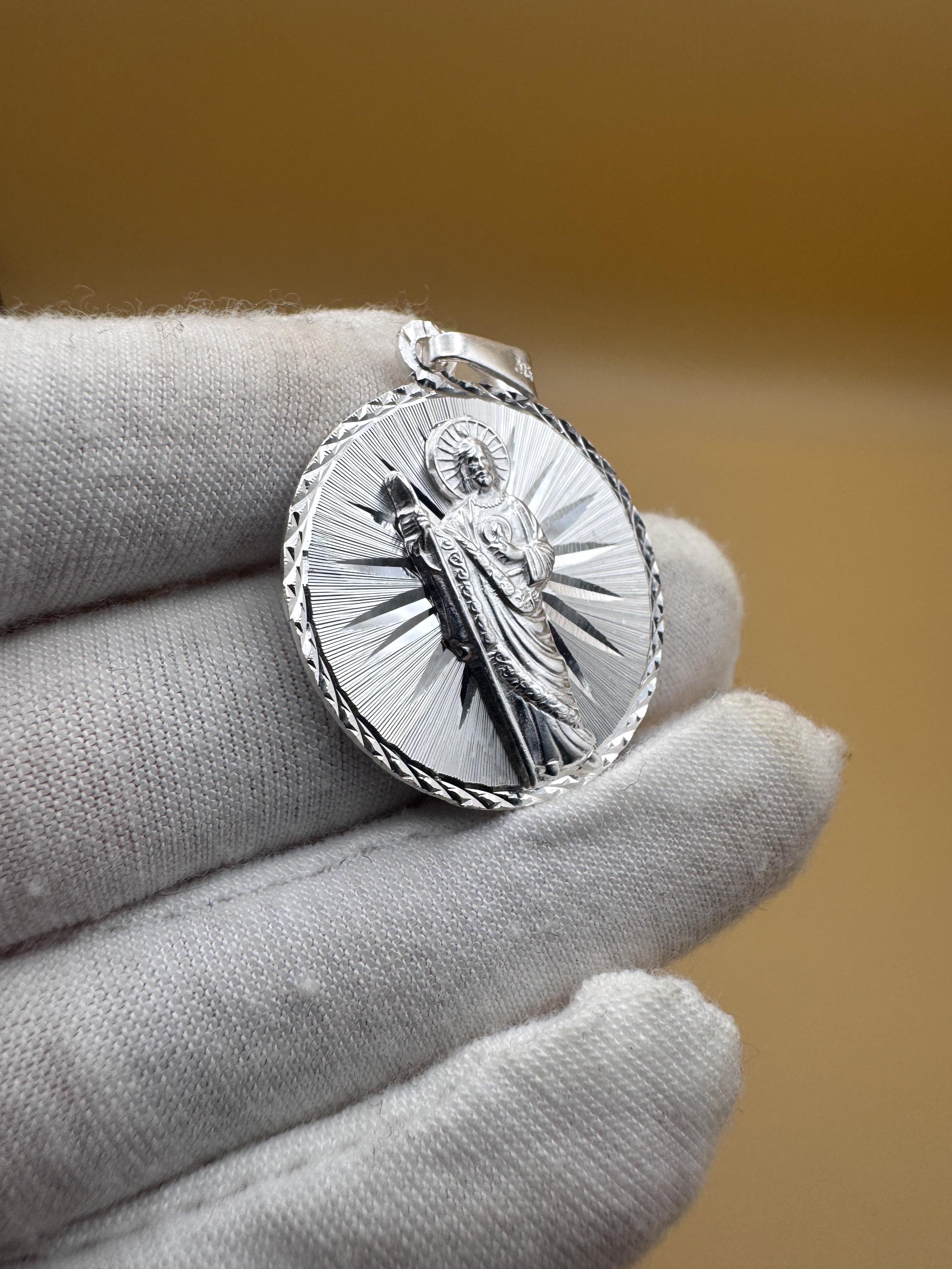 925 Sterling Silver Saint Jude Pendant - Catholic Patron Saint ...