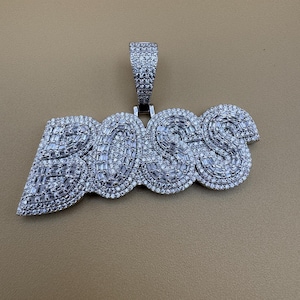 Sterling Silver 'BOSS' Pendant - Italian Crafted Statement Jewelry - Etsy