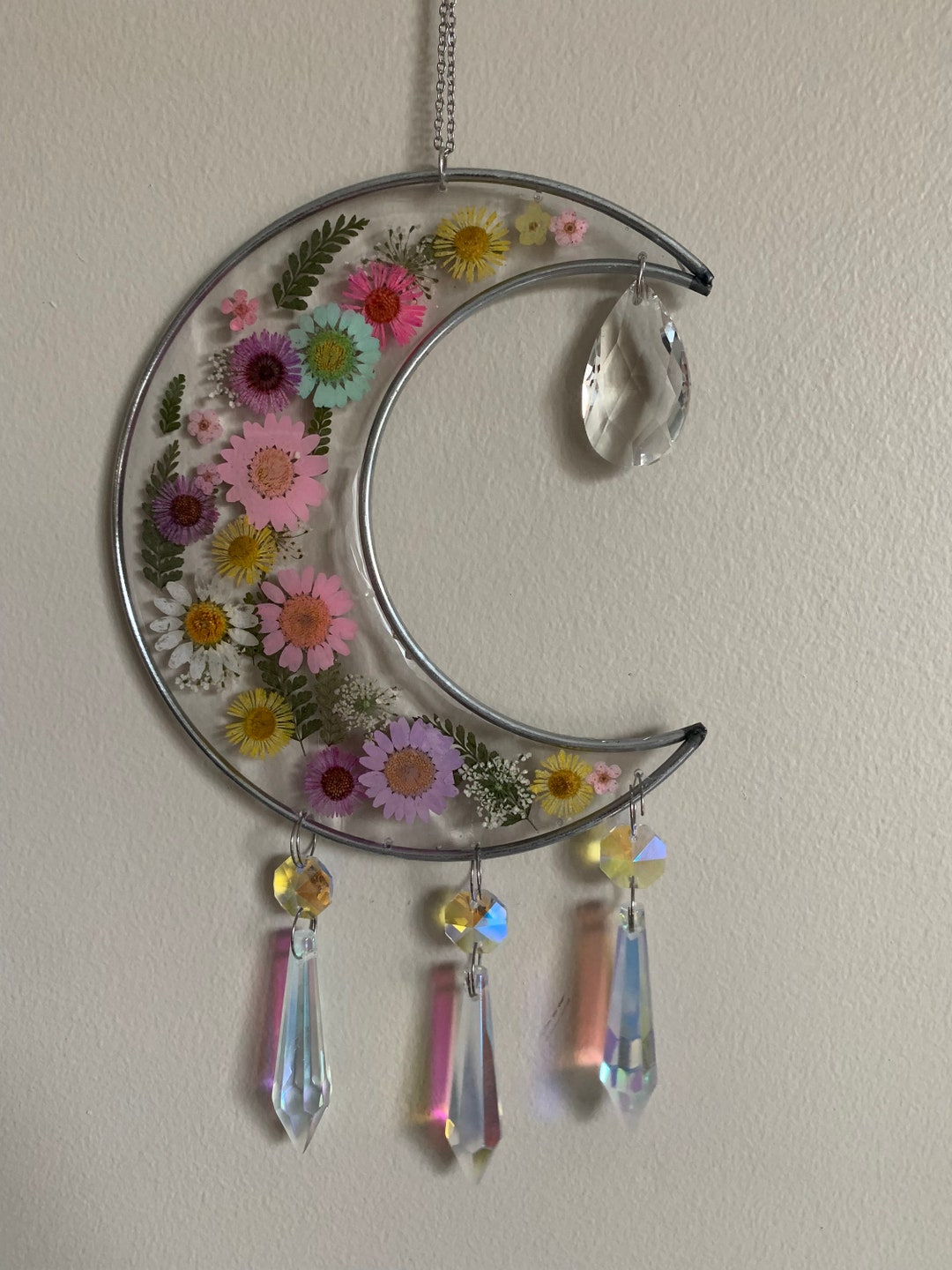 Custom Resin Filled Sun Catcher With Real Pressed Flowers - Various ...