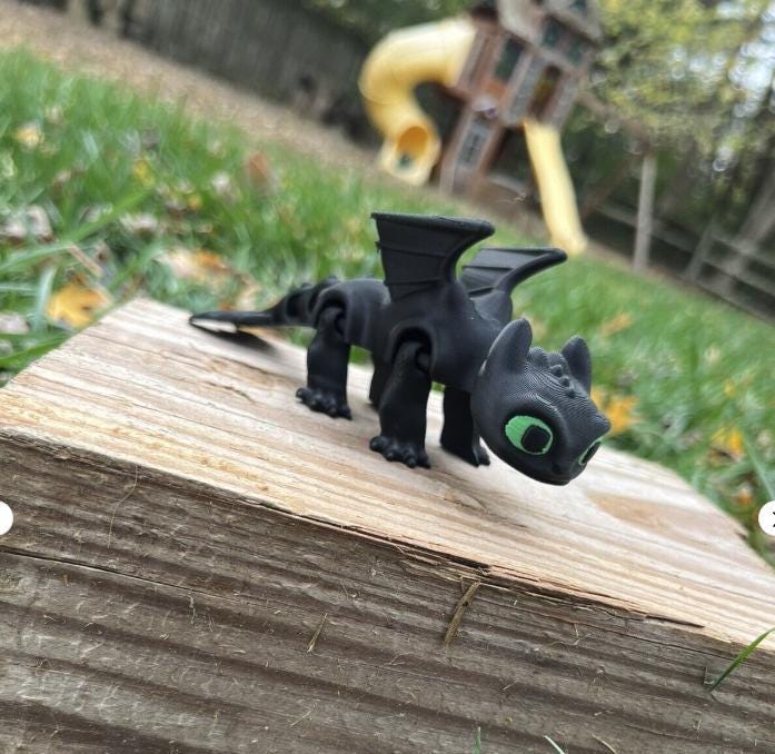 Toothless Night Fury How to Train Your Dragon Articulated Flexi Fidget ...