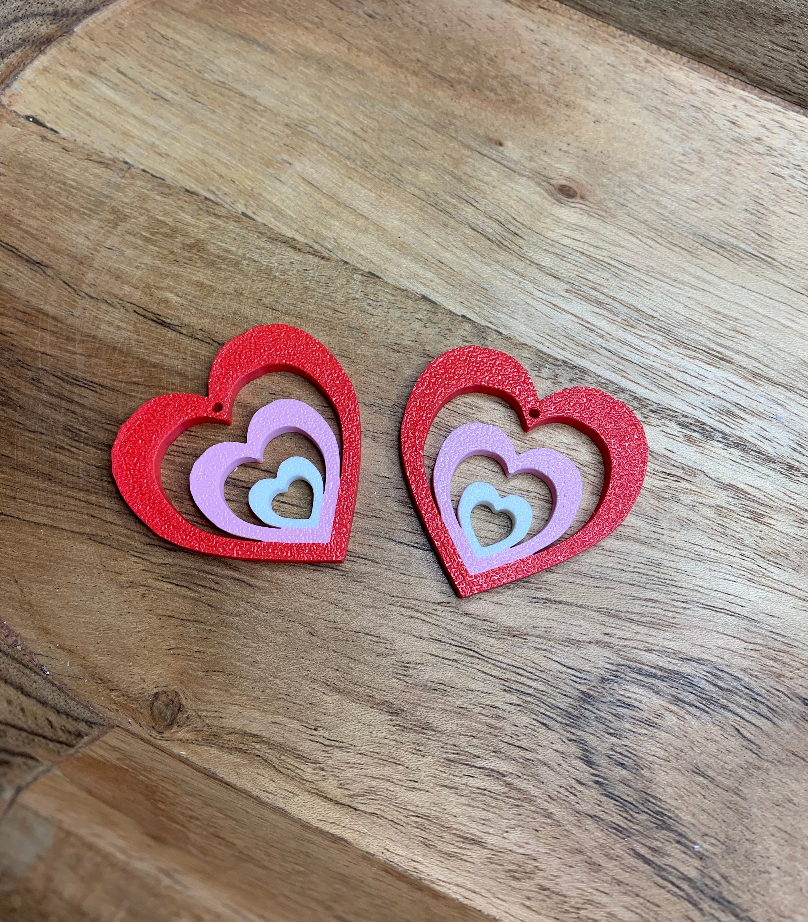 3D Printed Heart and Love Themed Valentine’s Day Earrings - Etsy