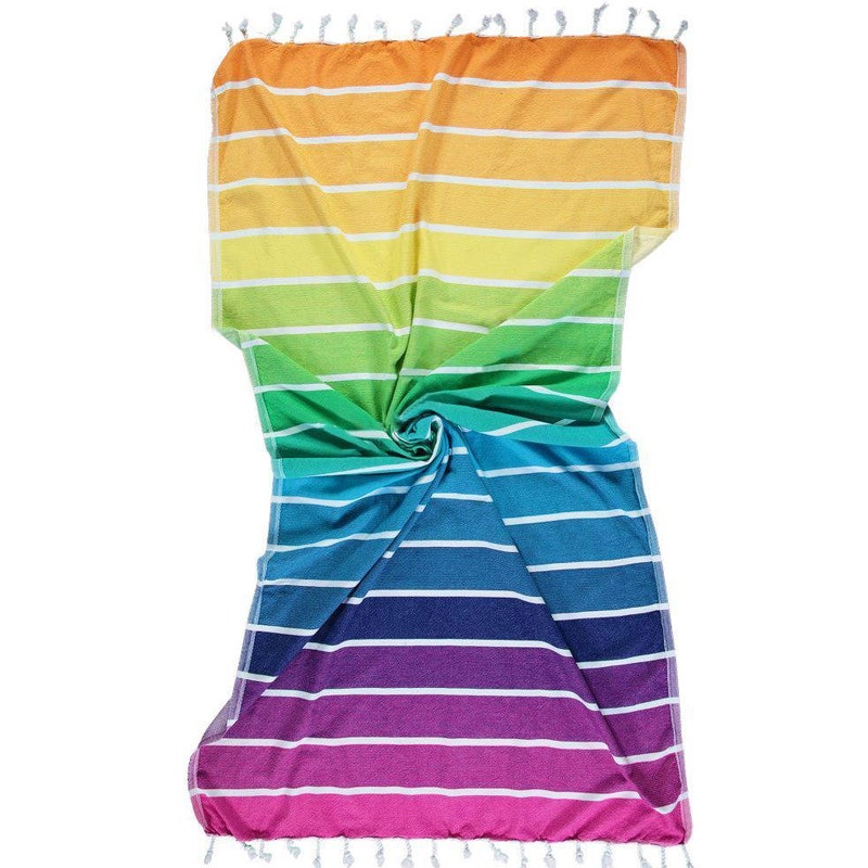 Rainbow Beach Towel - Etsy