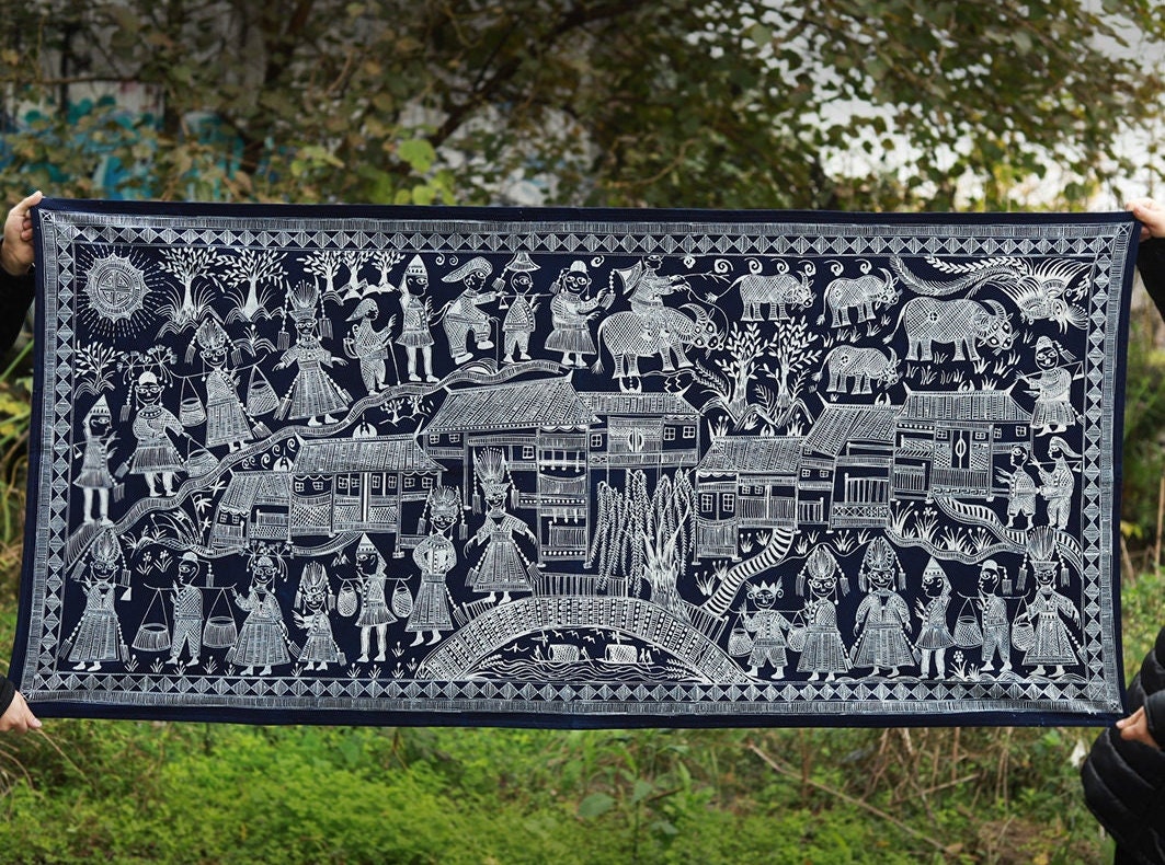 Intangible Cultural Heritage: Authentic Miao Batik Indigo Wall - Etsy