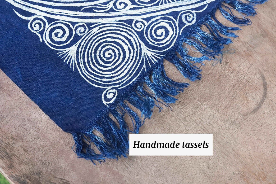 Rare Miao Batik Indigo Table Runner / Wall Hanging Spiral - Etsy