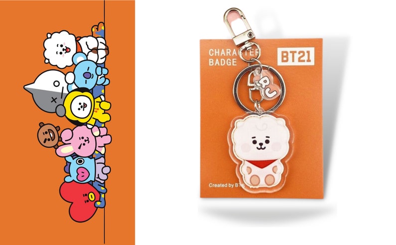 BT21 Acrylic Keychain Cooky Chimmy Tata Mang Rj Shooky - Etsy
