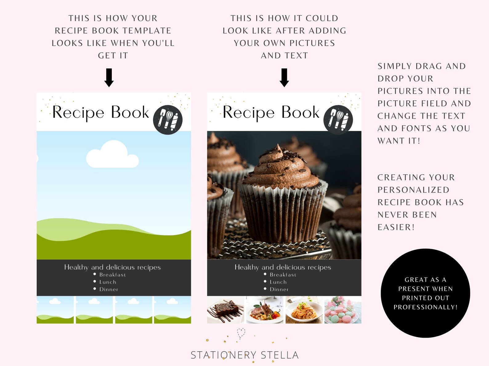 Editable Printable Recipe Book Template Instant Download - Etsy