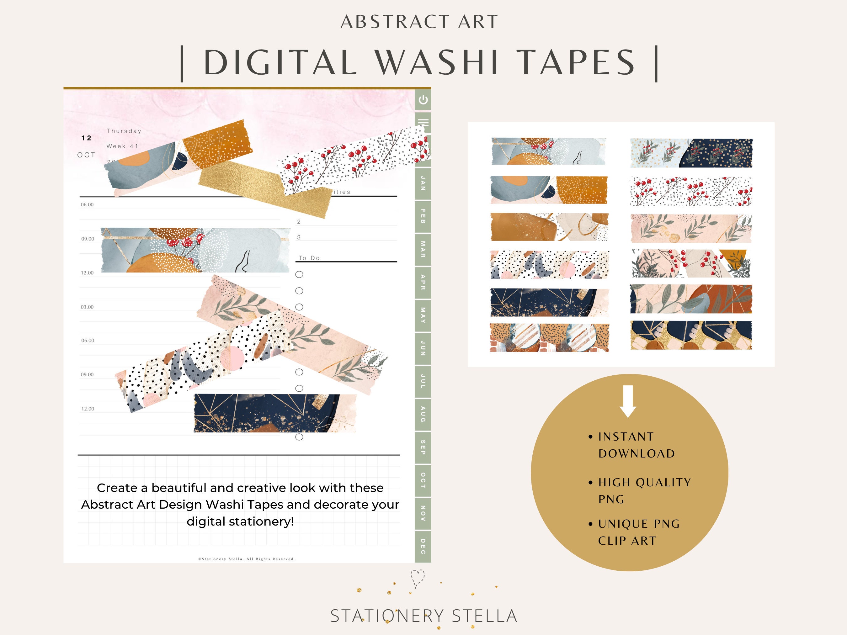 Digital Washi Tape, Sparkle Goodnotes Washi Tapes, Transparent ...
