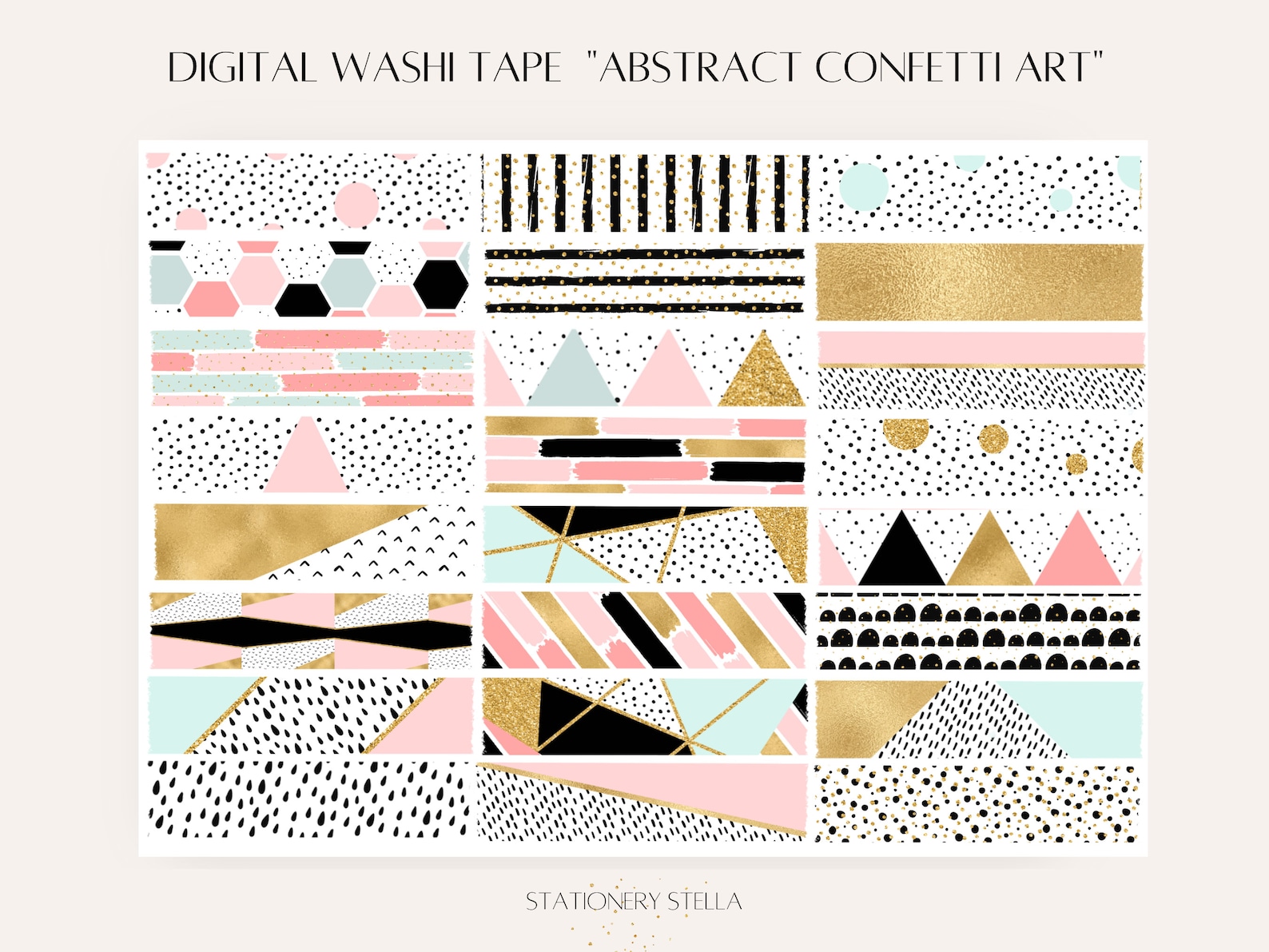 Digital Washi Tapes, Color Goodnotes Washi Tapes, Transparent ...