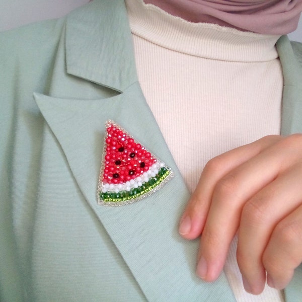 Watermelon Palestine Brooch - Etsy