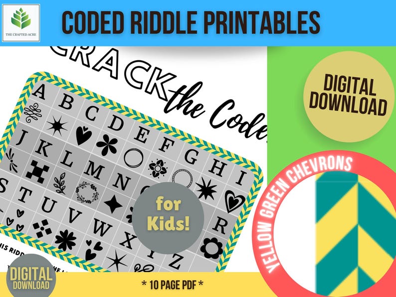 Riddle Puzzle Printables for Kids, Coded With a Picture-based Legend ...