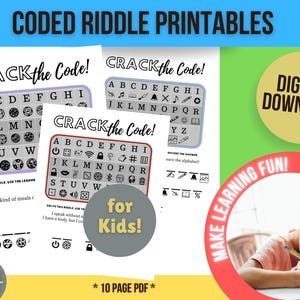 Riddle Puzzle Printables for Kids, Coded With a Picture-based Legend ...