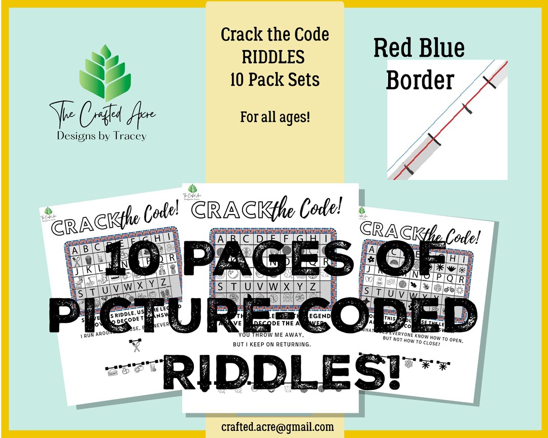 Printable Crack the Code 10 Riddle Puzzle Pack, DIY Printable Game ...