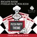 6 Puzzle Escape Room for Kids, Pizza Theme Escape Room Printable ...