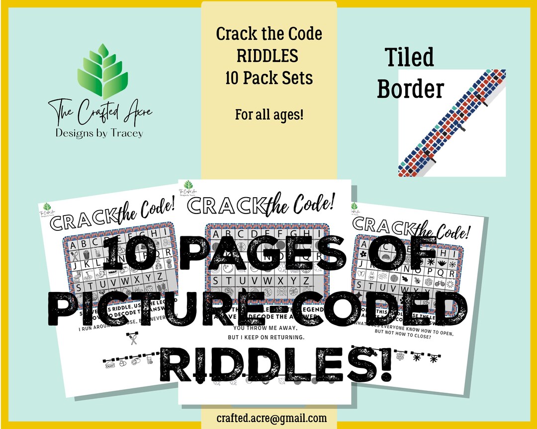 Printable Crack the Code 10 Riddle Puzzle Pack, DIY Printable Game ...