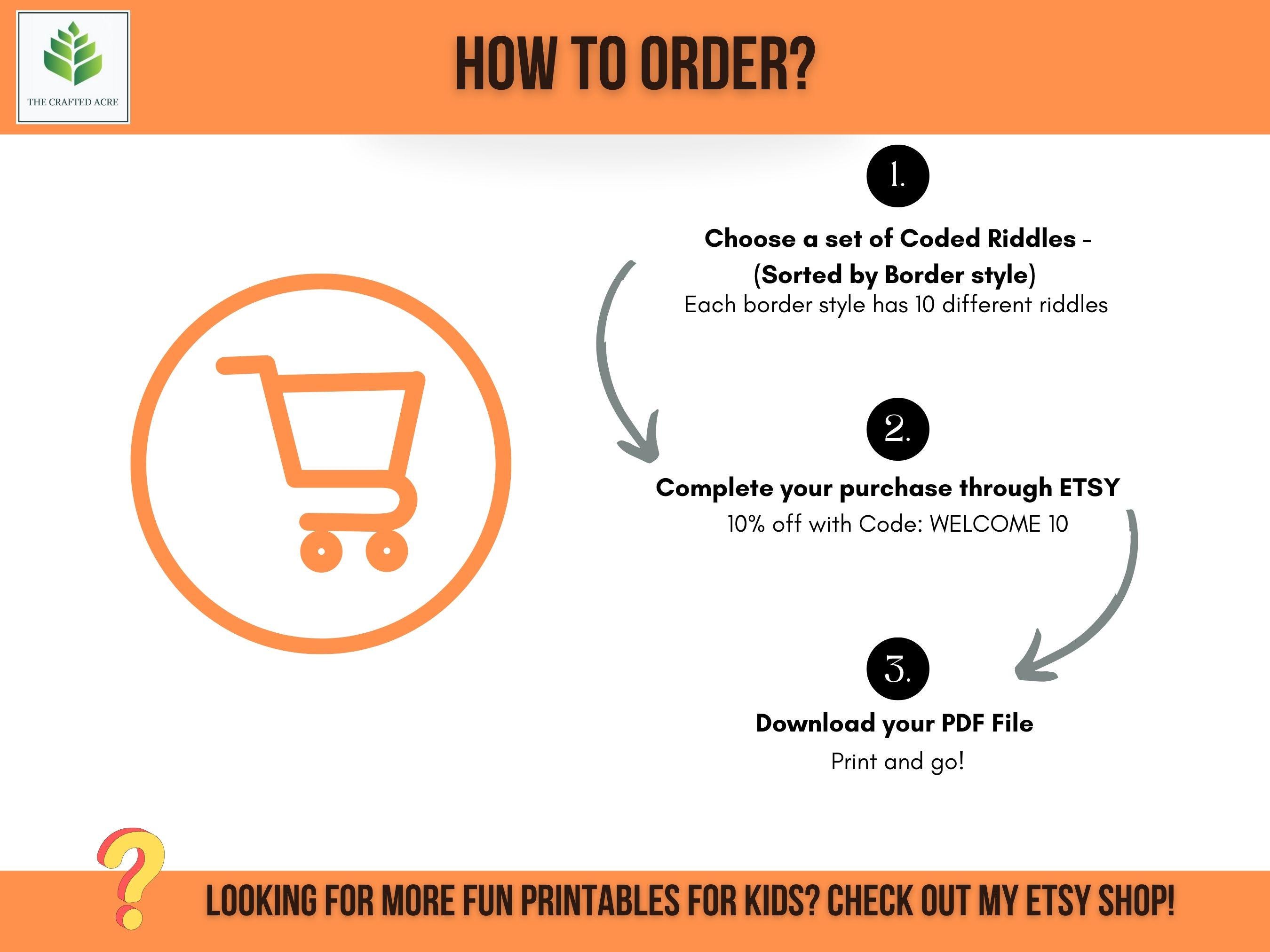 Riddle Puzzle Printables for Kids, Coded With a Picture-based Legend ...