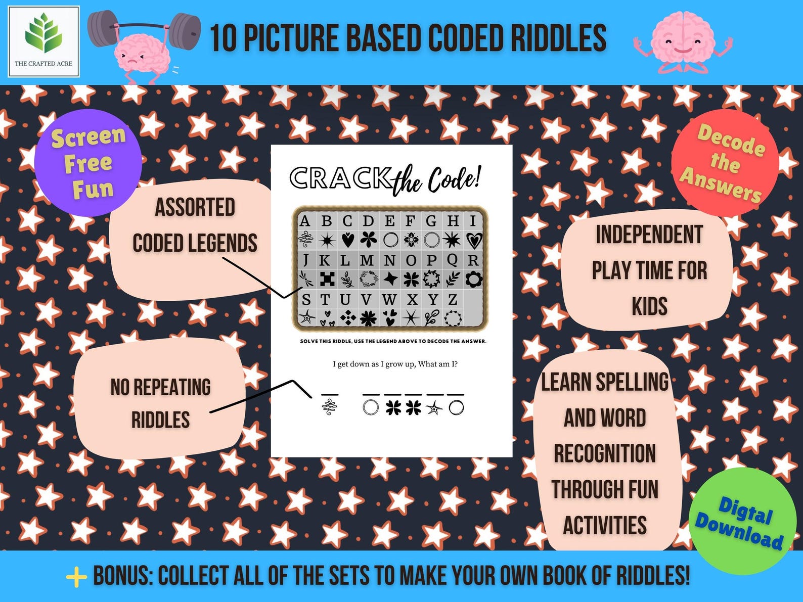 Riddle Puzzle Printables for Kids, Coded With a Picture-based Legend ...