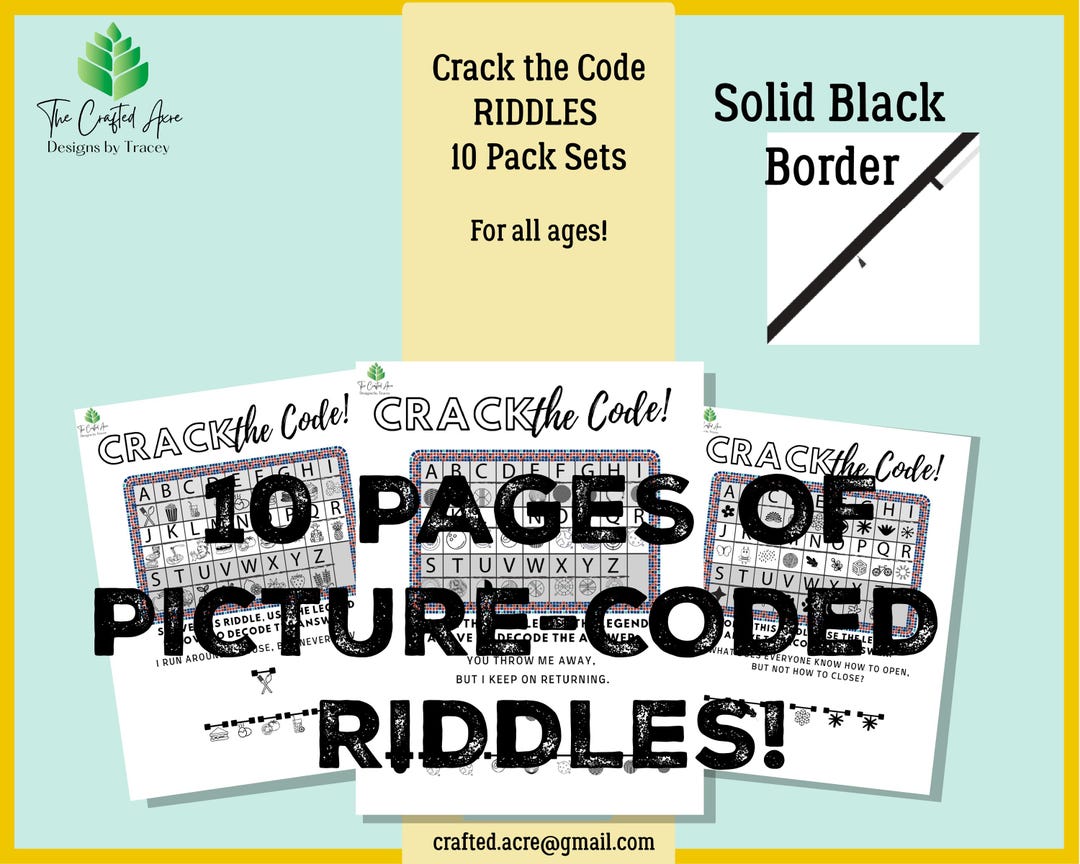Printable Crack the Code 10 Riddle Puzzle Pack, DIY Printable Game ...