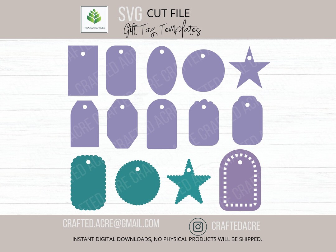 Gift Tag SVG Gift Tag Cut File Assorted Gift Tag Holiday - Etsy