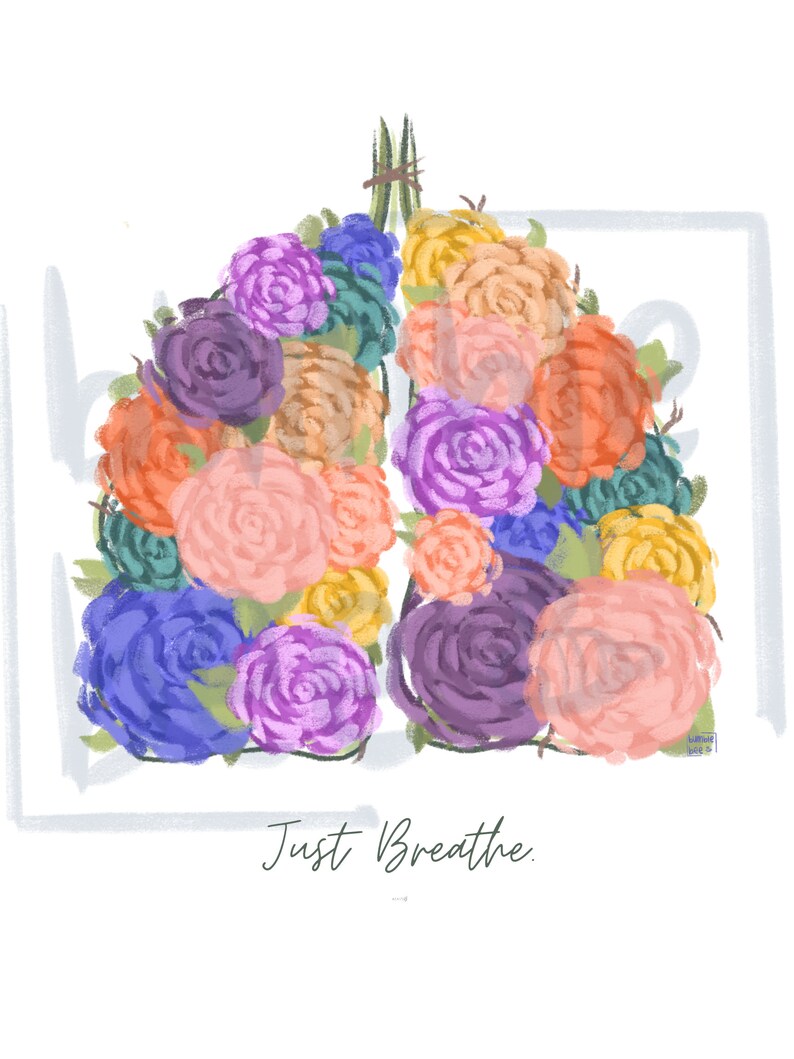 Floral Lung Art Print, Digital Download Perfect for Pulmonary Critical ...