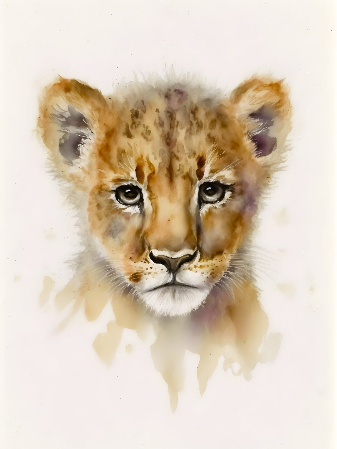 Baby Lion Cub Printable Lion Nursery Decor Safari Animal Digital Print ...