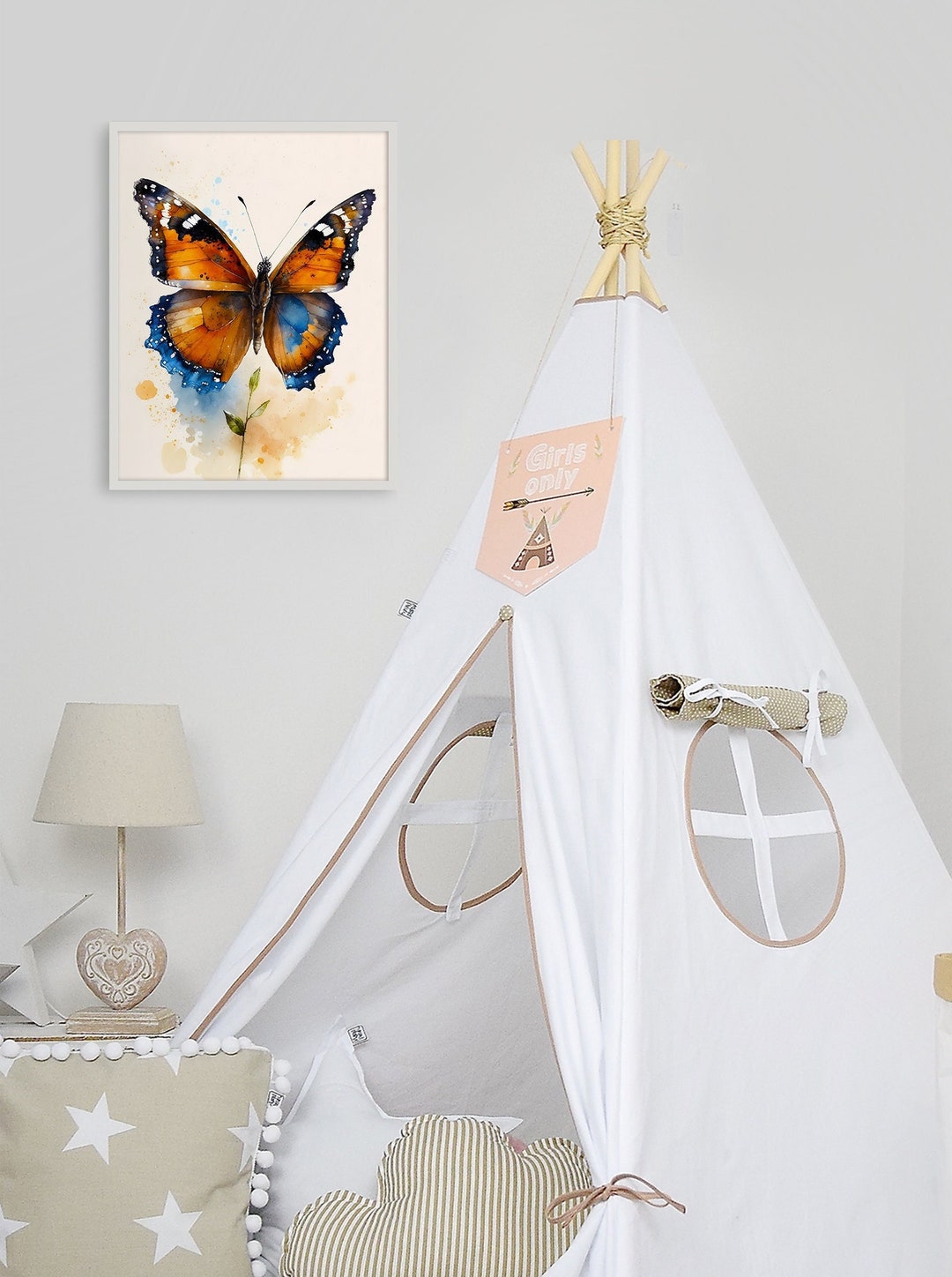 Monarch Butterfly Print | Butterfly Nursery Wall Art | Butterfly Oil ...