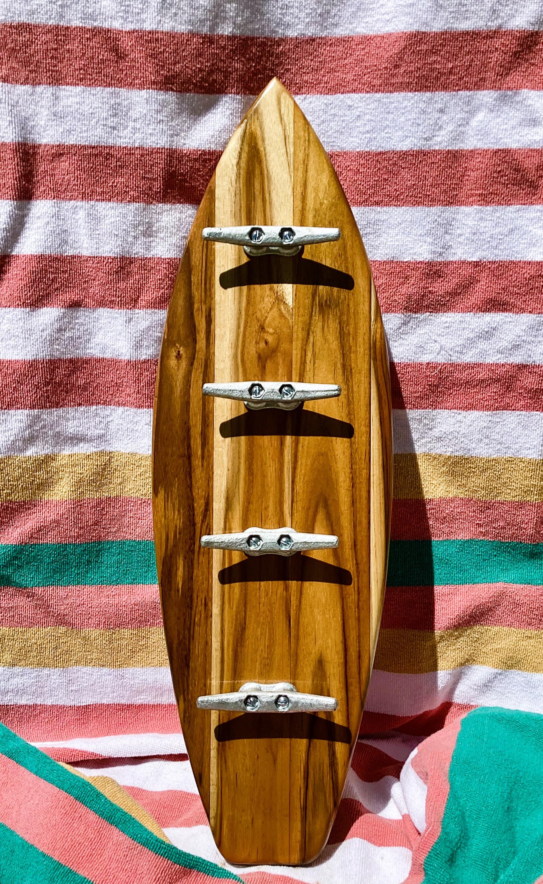 Surfboard Towel Rack With Hooks | Handmade Coastal Decor | Driftwood ...