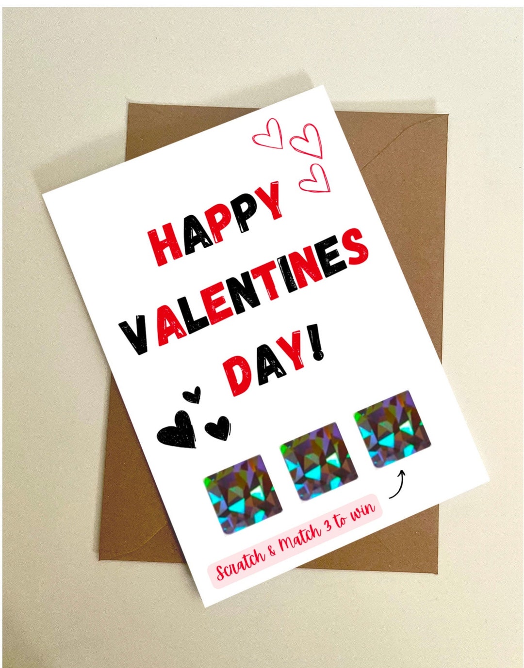 Scratch off Valentines Day Card, for Him, for Her, for Girlfriend, for ...