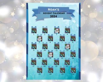 Personalised Scratch off Advent Calendar, Blank DIY, Customised Name ...