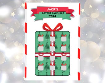 Personalised Scratch off Advent Calendar, Blank DIY, Customised Name ...