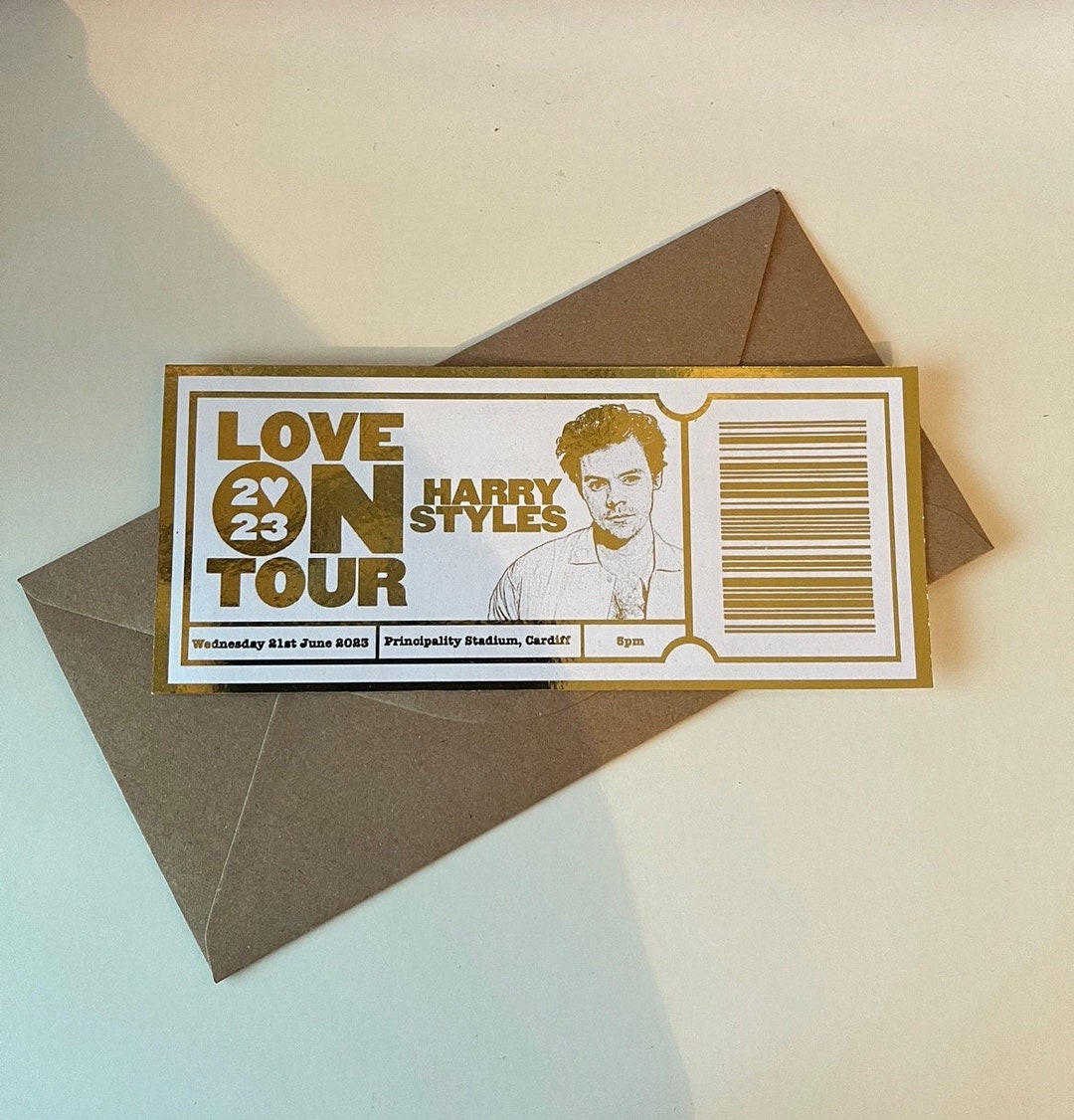 Personalised Concert Themed Ticket, Foiled Gift, Custom Event Ticket ...
