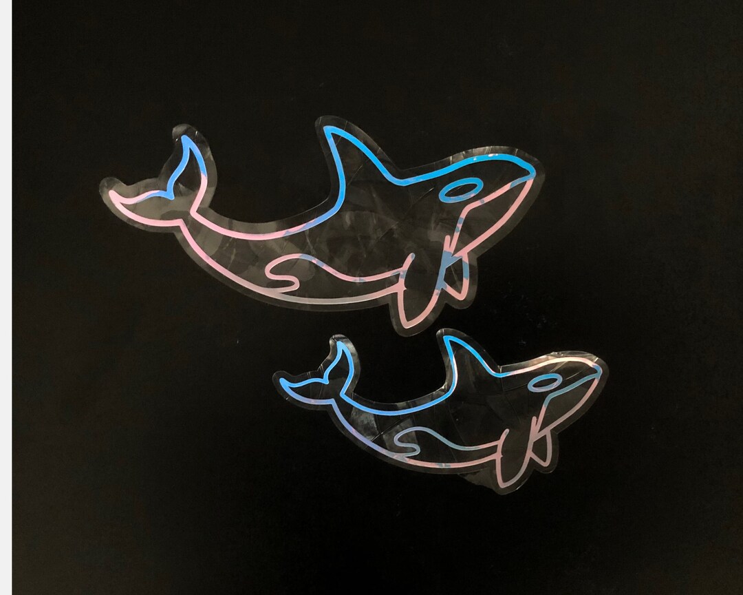Orca Whale Window Suncatcher Set, Window Decal, Rainbow Maker, Room ...