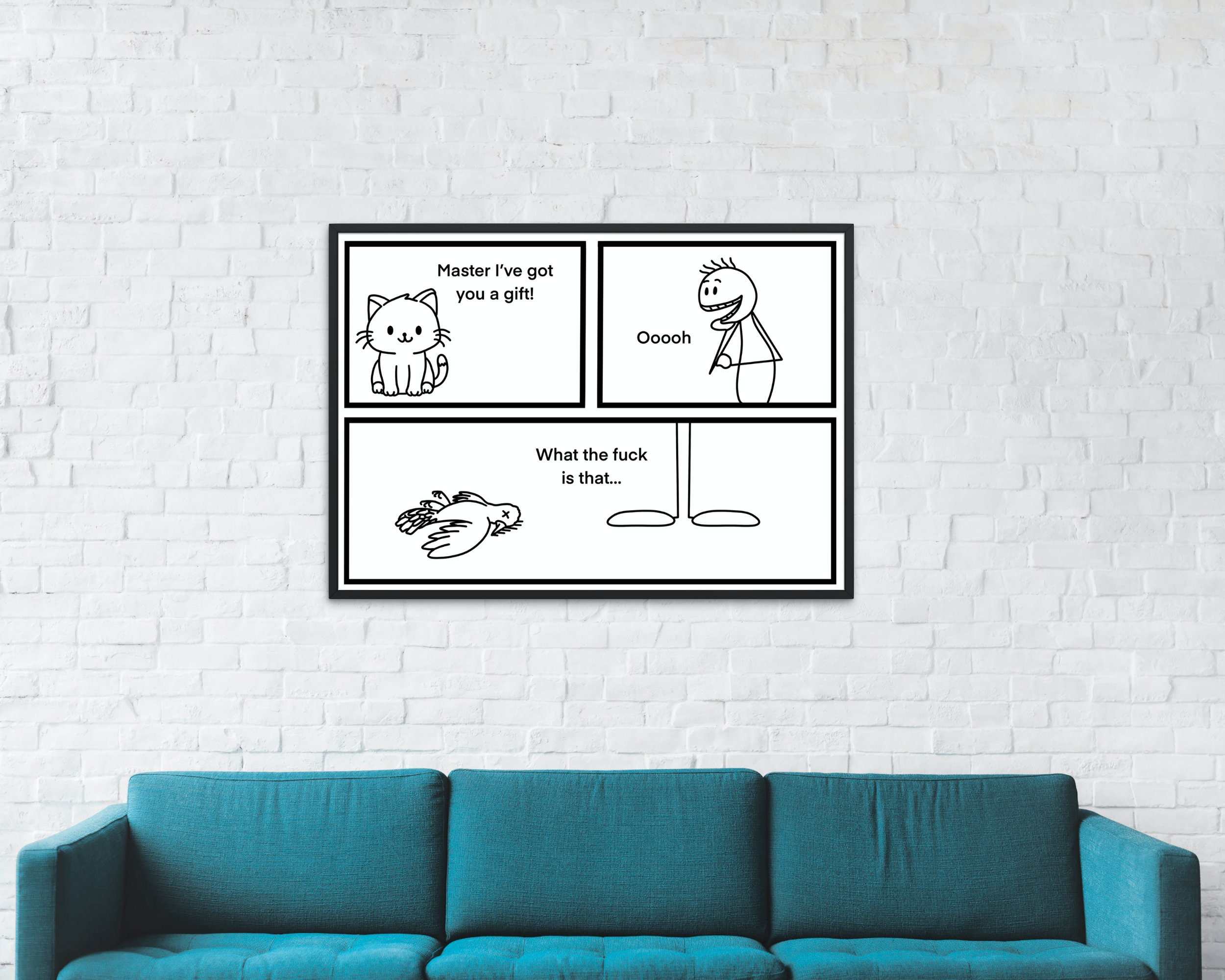 Funny Cat Meme Webcomic Print, Wall Art, Sizes A4 A5 A6, Postcard Art ...