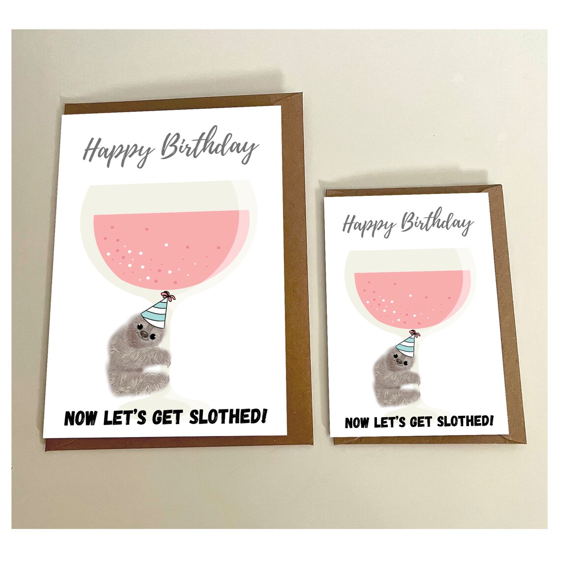 Lets Get Slothed Birthday Card, Funny Sloth, for Her, for Him, Cute ...