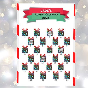 Personalised Scratch off Advent Calendar, Blank DIY, Customised Name ...