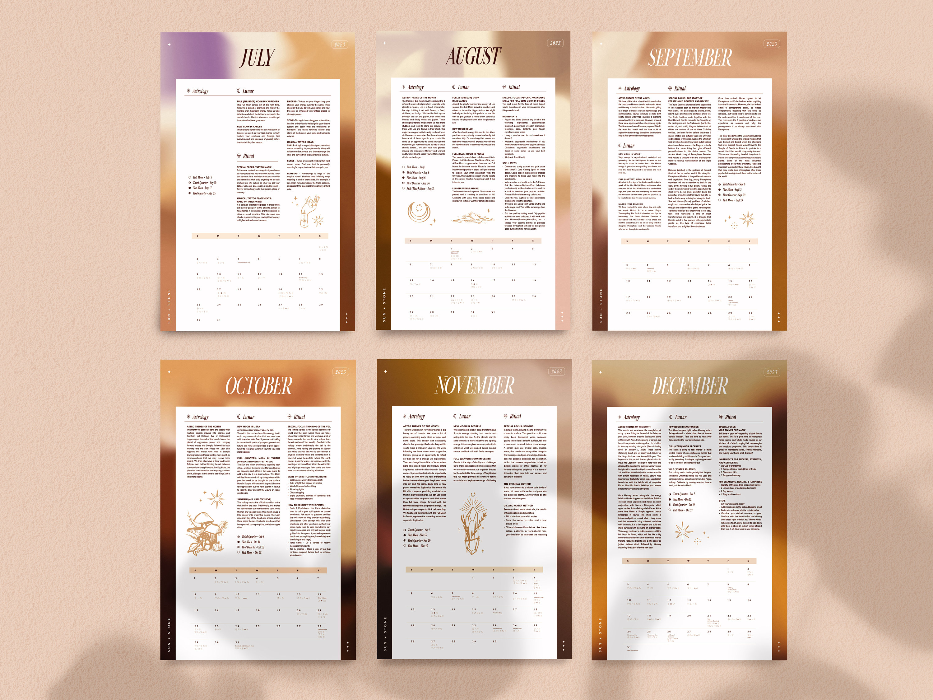 2023 Spiritual Calendar, Magik, Rituals, Moon Phases, Transits, Spells ...